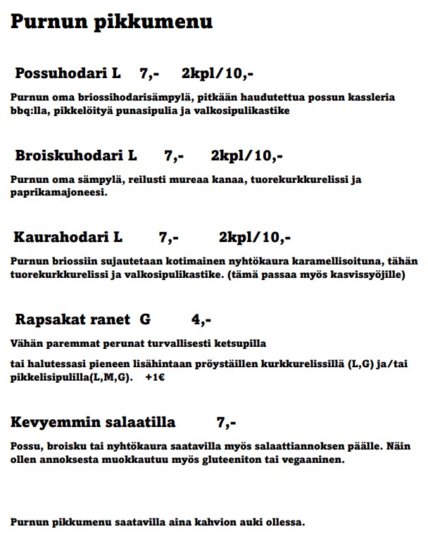 Ravintola - Hiihtokeskus Purnu